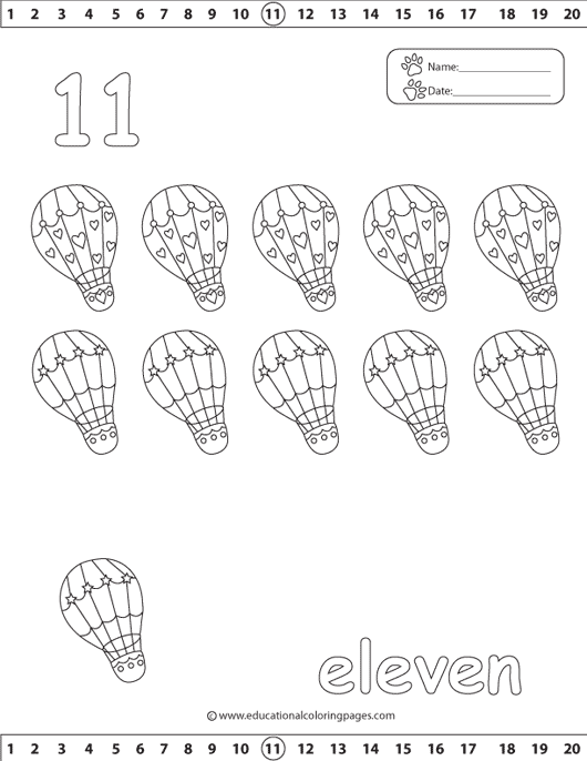 Numbers 11 20 Coloring Pages Coloring Pages
